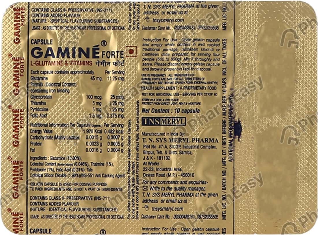 Buy Gamine Forte Capsule (10) Online at Flat 15% OFF | PharmEasy