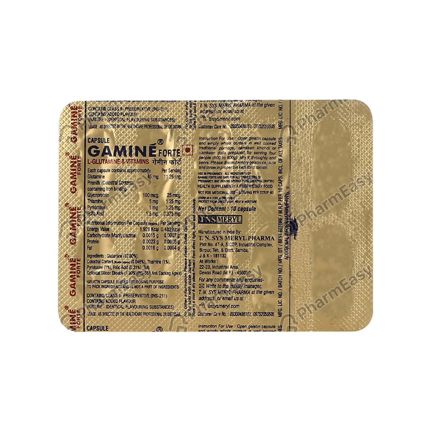 Buy Gamine Forte Capsule (10) Online at Flat 18% OFF* | PharmEasy