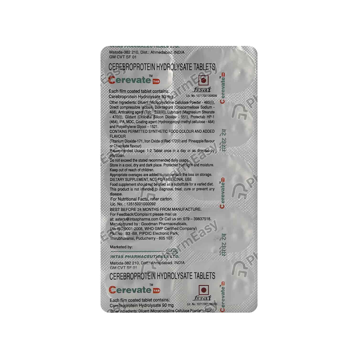 Buy Cerevate 90mg Tab 10'S Online at Flat 18% OFF* | PharmEasy