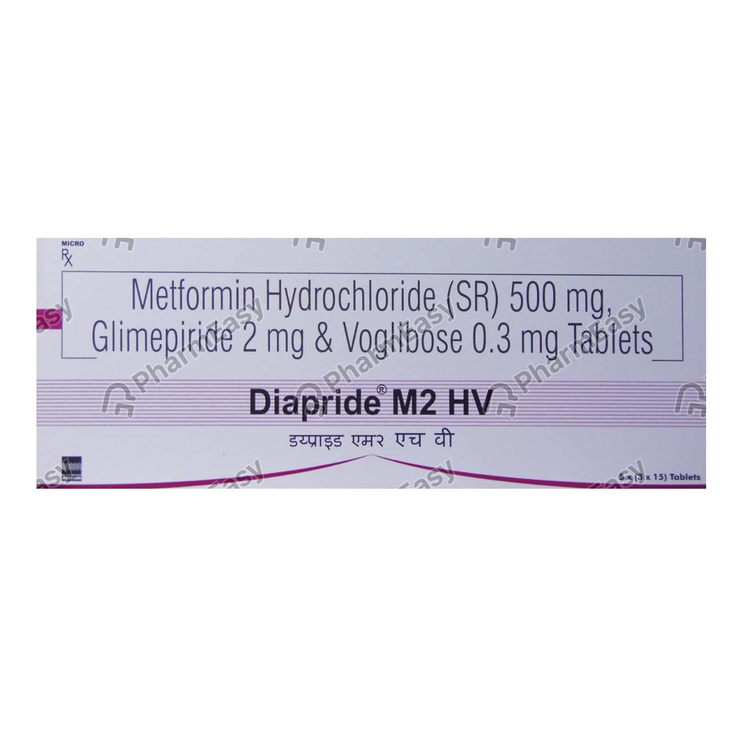 Diapride M 2mg Hv Strip Of 15 Tablets: Uses, Side Effects, Price ...