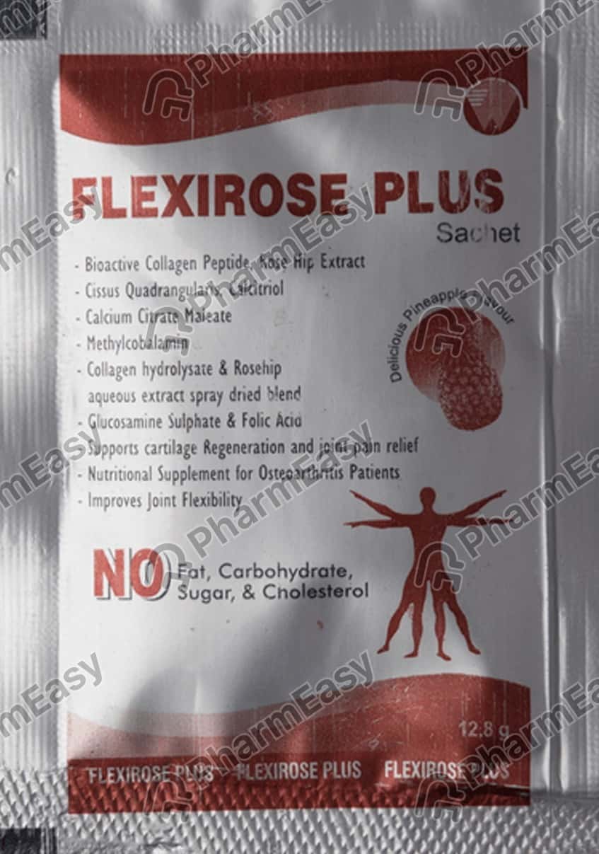 Buy Flexirose Plus Delicious Pineapple Flavour Sugar Free Sachet Of 12 ...