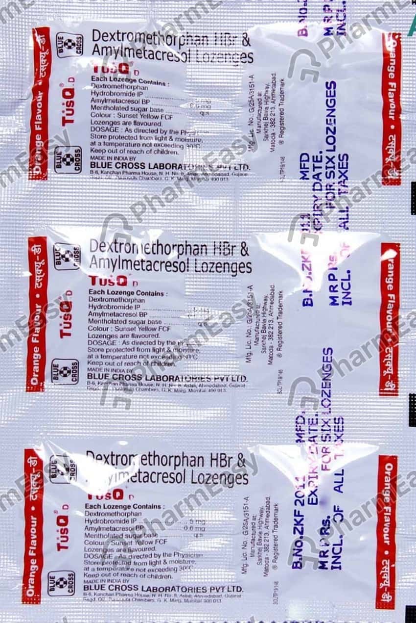 Buy Tusq D Orange Flavour Sugar Free Lozenges 6'S Online at Flat 15% ...