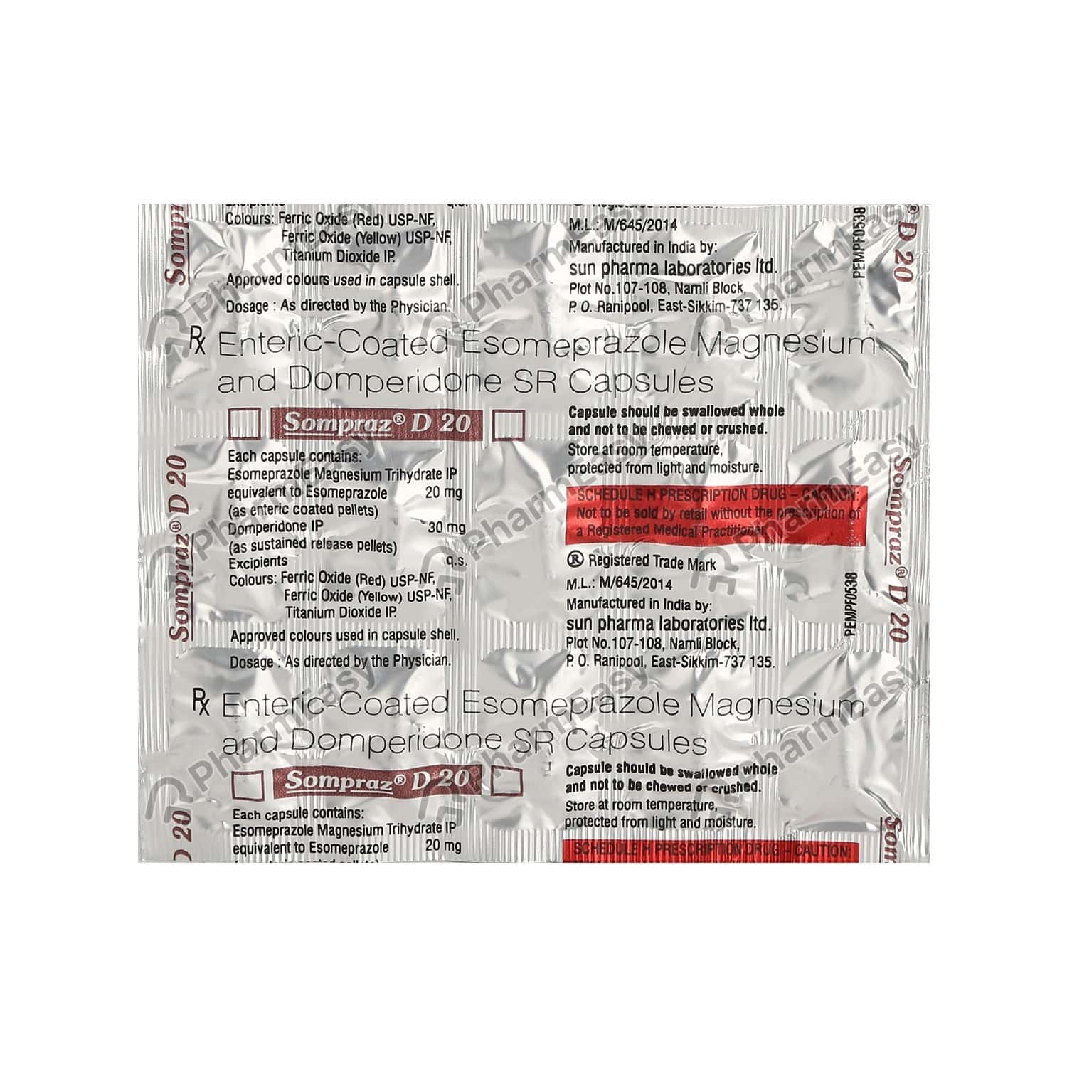 Sompraz D 20mg Strip Of 15 Capsules - Uses, Side Effects, Dosage ...
