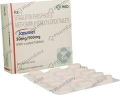 Janumet 50/500mg Strip Of 30 Tablets: Uses, Side Effects, Price ...