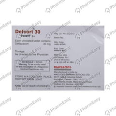 Defcort 30 MG Tablet (10): Uses, Side Effects, Price & Dosage | PharmEasy
