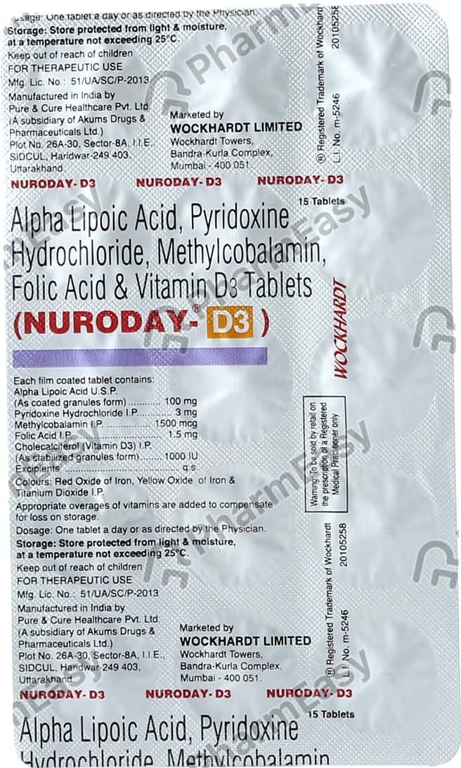 Nuroday D3 Tablets 15'S: Uses, Side Effects, Price & Dosage | PharmEasy