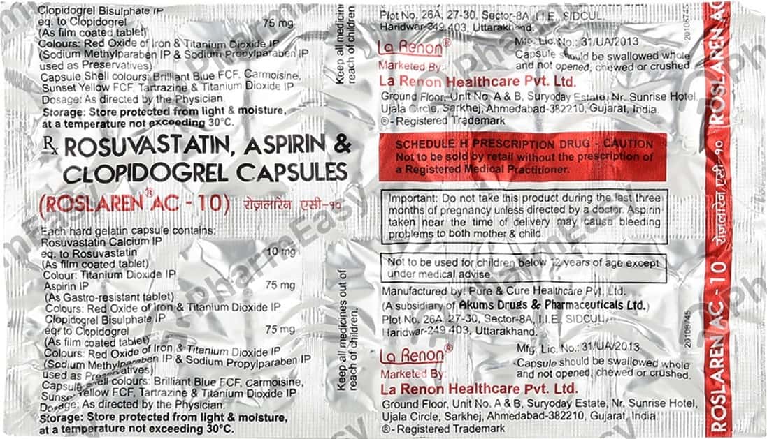 Roslaren AC-10 Capsule: Uses, Side-effects, Price, Dosage & More Info ...