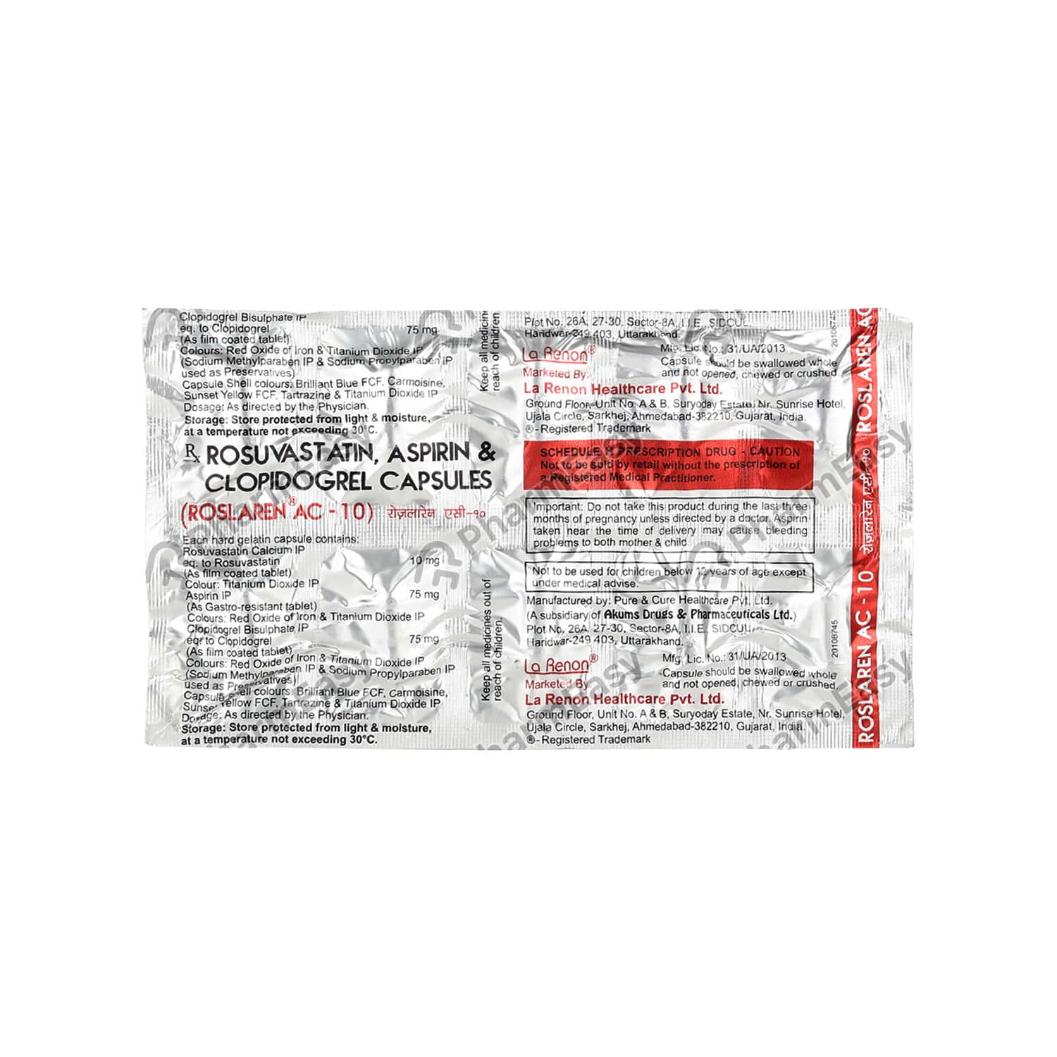 Buy Roslaren Ac 10mg Capsule 10'S Online at Flat 18% OFF* | PharmEasy