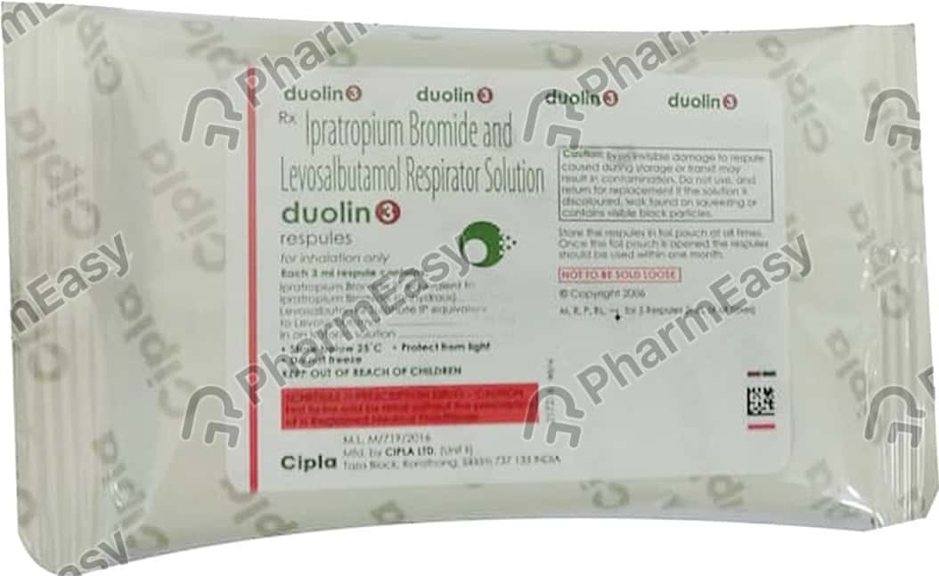 Duolin 3 Packet Of 5*3ml Respules: Uses, Side Effects, Price, Dosage ...
