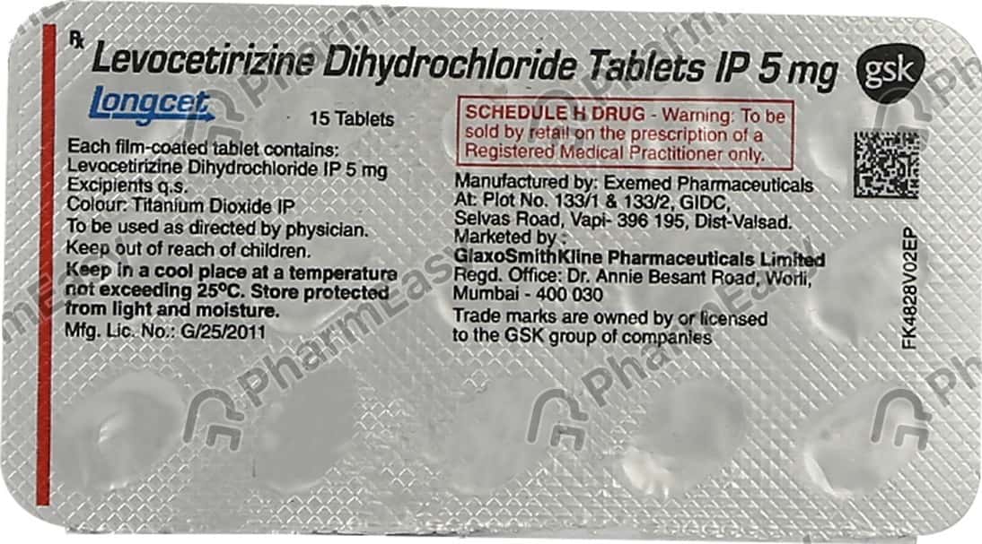 Longcet 5 MG Tablet (15): Uses, Side Effects, Price & Dosage | PharmEasy