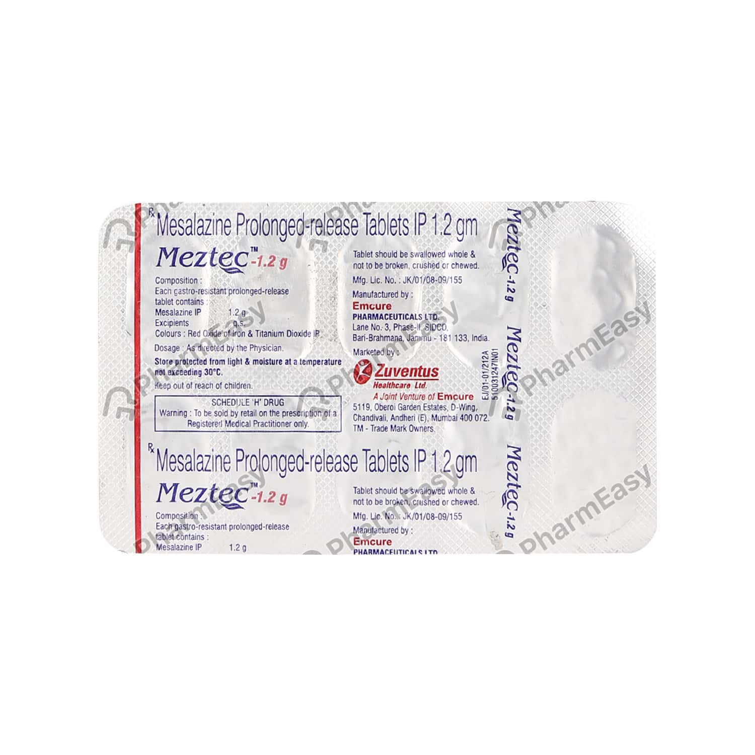 Buy Meztec 1.2 G Tablet (10) Online at Flat 15% OFF | PharmEasy