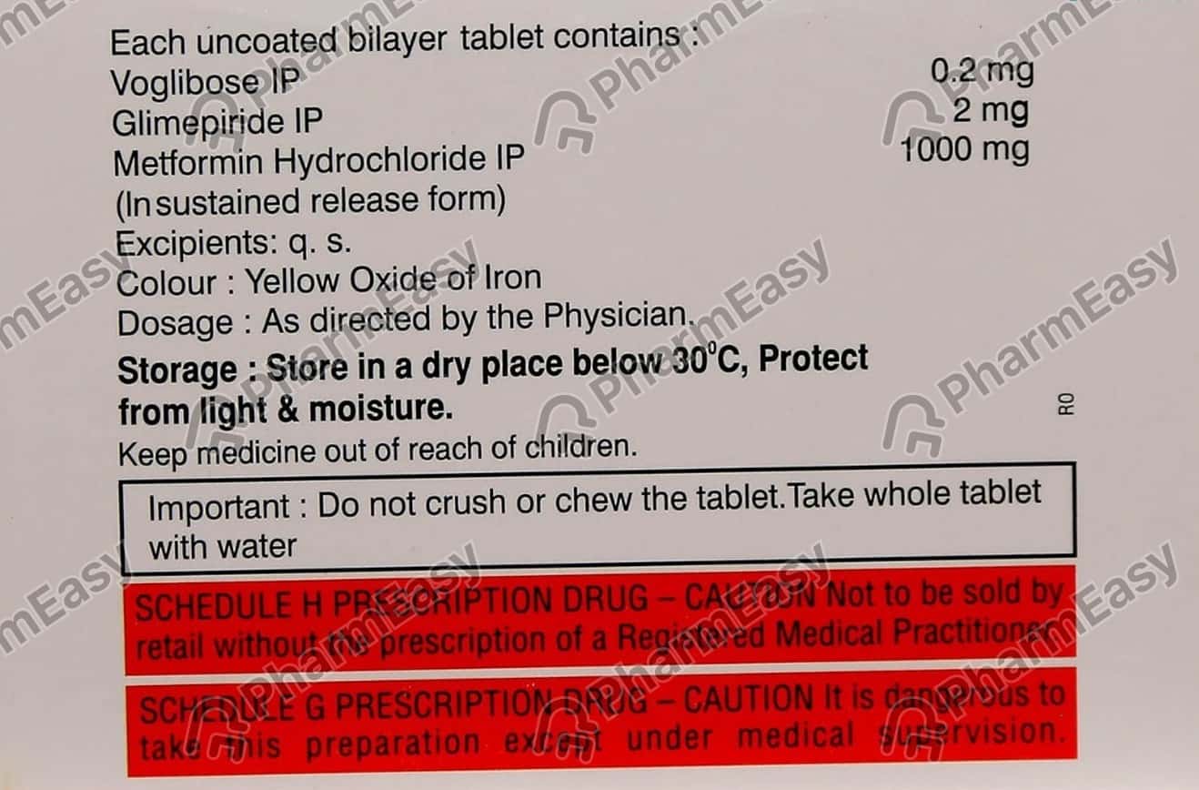 Voglow Gm 2mg Forte Strip Of 10 Tablets: Uses, Side Effects, Price & Dosage | PharmEasy