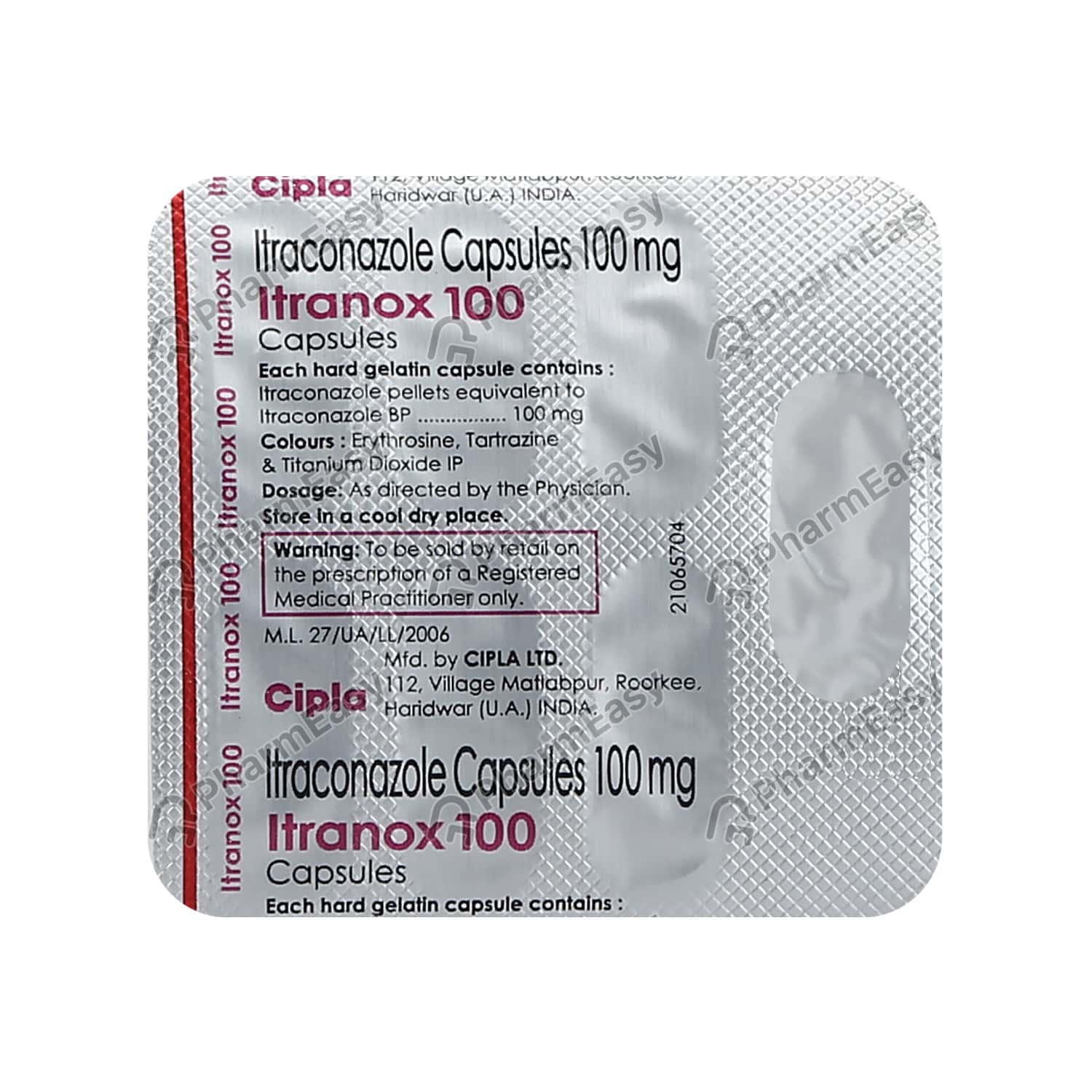 Itranox 100 MG Capsule (7) - Uses, Side Effects, Dosage, Composition ...