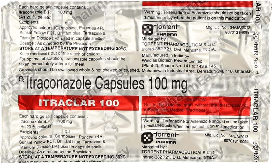Itraclar 100 MG Capsule (10): Uses, Side Effects, Price & Dosage ...