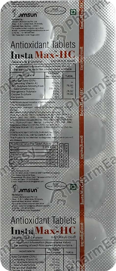 Buy Instamax Hc Strip Of 10 Tablets Online at Flat 15% OFF | PharmEasy