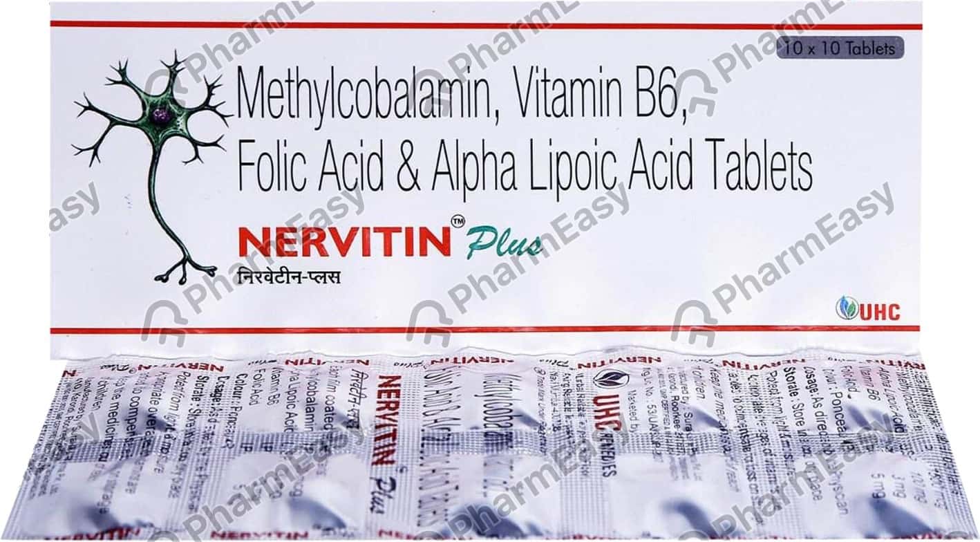 Nervitin Plus Strip Of 10 Tablets: Uses, Side Effects, Price & Dosage ...