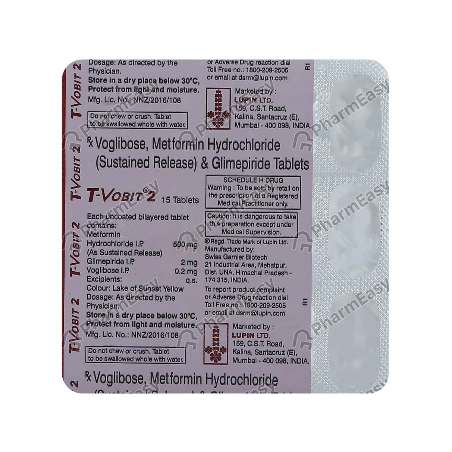 T Vobit 2mg Tab 15'S - Uses, Side Effects, Dosage, Composition & Price ...