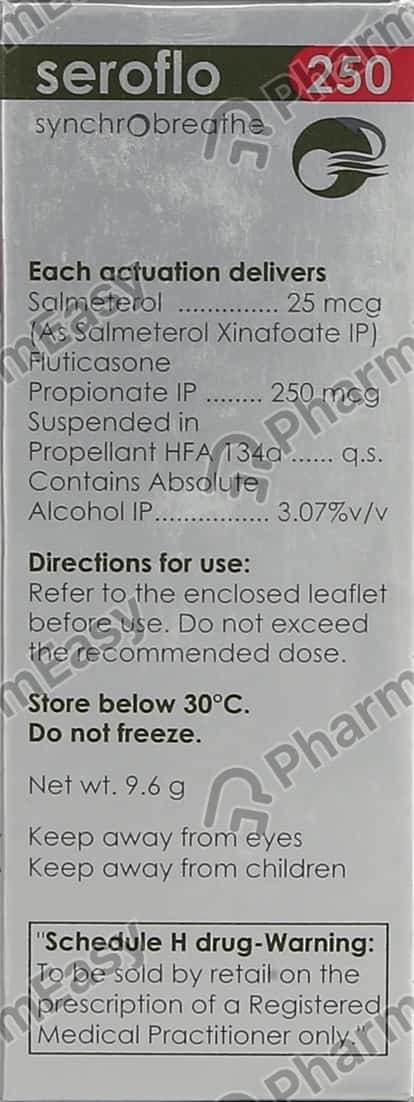 Seroflo 250mcg Box Of 120md Synchrobreath Inhaler: Uses, Side Effects ...