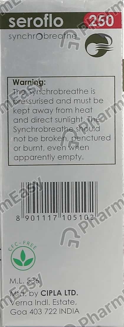 Seroflo 250mcg Box Of 120md Synchrobreath Inhaler: Uses, Side Effects ...