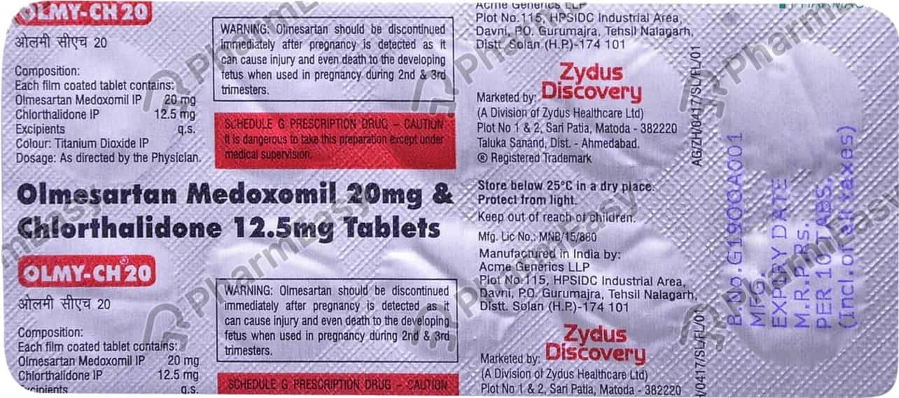 Olmy Ch 20 Strip Of 10 Tablets: Uses, Side Effects, Price & Dosage ...