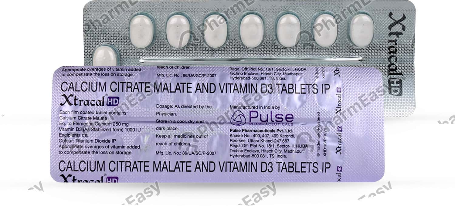 Xtracal Hd Strip Of 15 Tablets: Uses, Side Effects, Price & Dosage ...