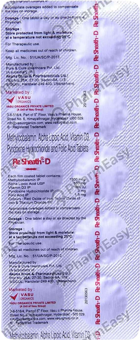 Buy Re Sheath D Tablet (10) Online at Flat 15% OFF | PharmEasy