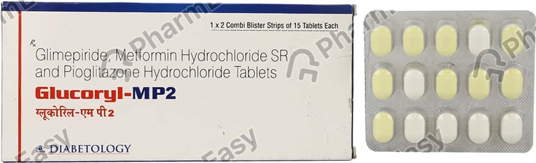 Glucoryl Mp2 Strip Of 15 Tablets: Uses, Side Effects, Price & Dosage ...