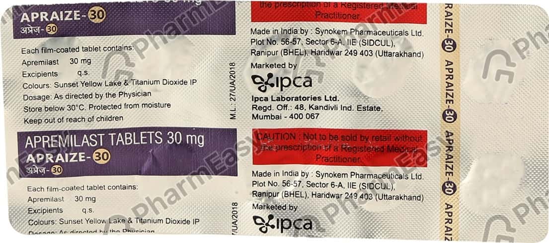 Apraize 30 MG Tablet (10): Uses, Side Effects, Price & Dosage | PharmEasy