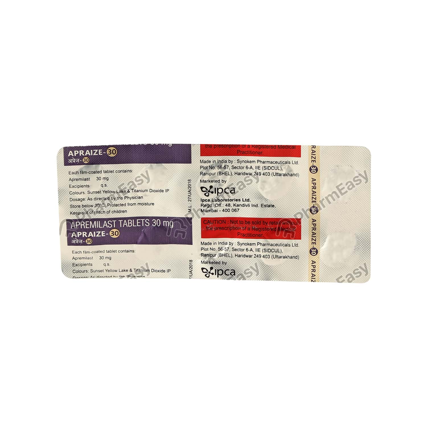 Buy Apraize 30 MG Tablet (10) Online at Flat 18% OFF* | PharmEasy