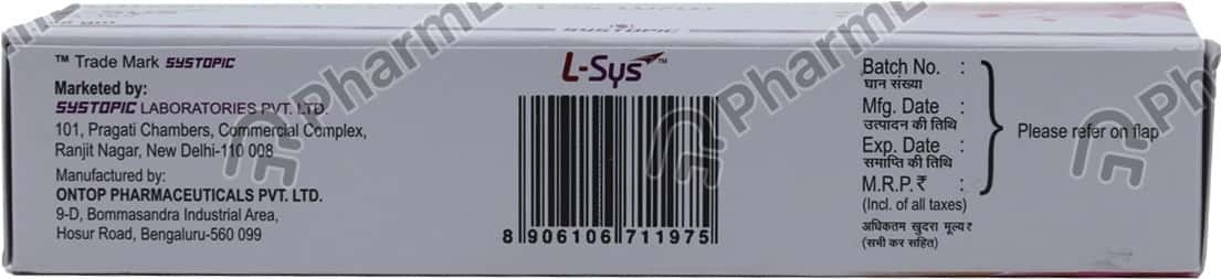 L Sys 1 % Cream (50): Uses, Side Effects, Price, Dosage & Composition ...