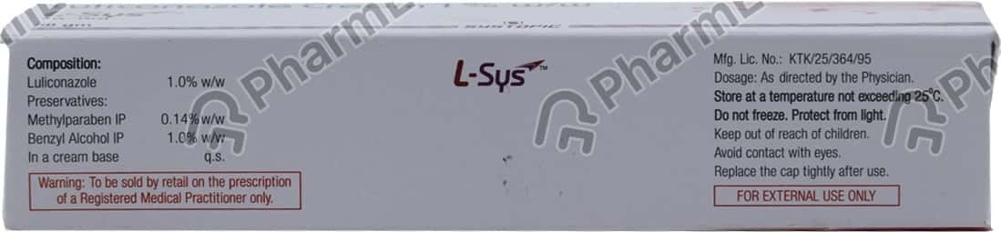 L Sys 1 % Cream (50): Uses, Side Effects, Price, Dosage & Composition ...