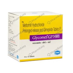 Glycomet Gp 3/1000mg Forte Tablet 10'S - Uses, Side Effects, Dosage ...