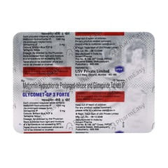 Glycomet Gp 3/1000mg Forte Tablet 10'S - Uses, Side Effects, Dosage ...