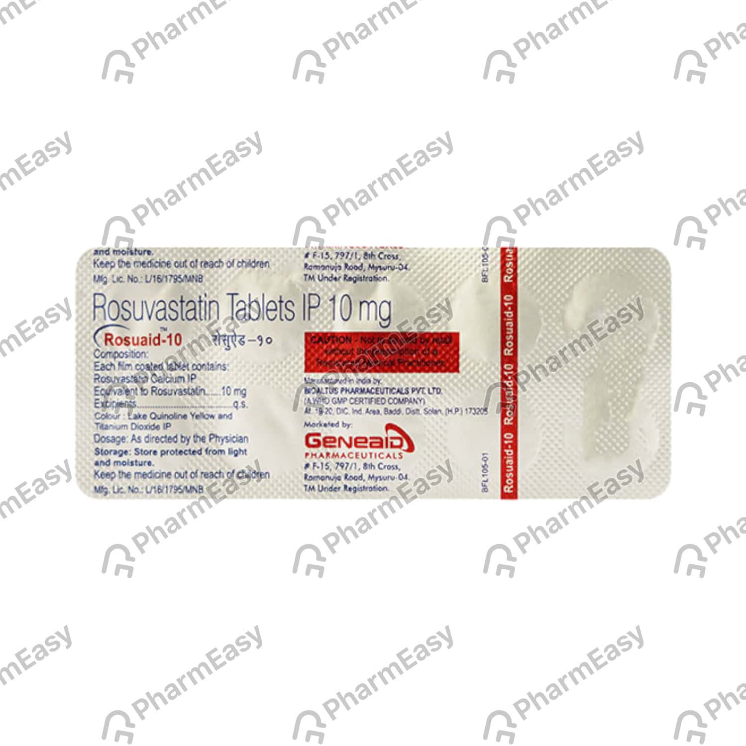 Rosuaid 10 MG Tablet (10): Uses, Side Effects, Price & Dosage | PharmEasy