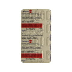 Urimax 0.4 MG Capsule (20) - Uses, Side Effects, Dosage, Composition ...