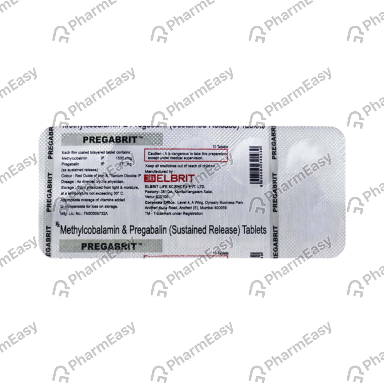 Pregabrit Strip Of 10 Tablets: Uses, Side Effects, Price & Dosage ...