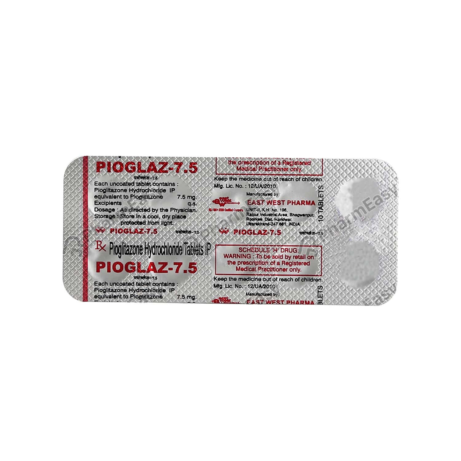 Buy Pioglaz 7.5mg Tab 10'S Online at Flat 18% OFF* | PharmEasy