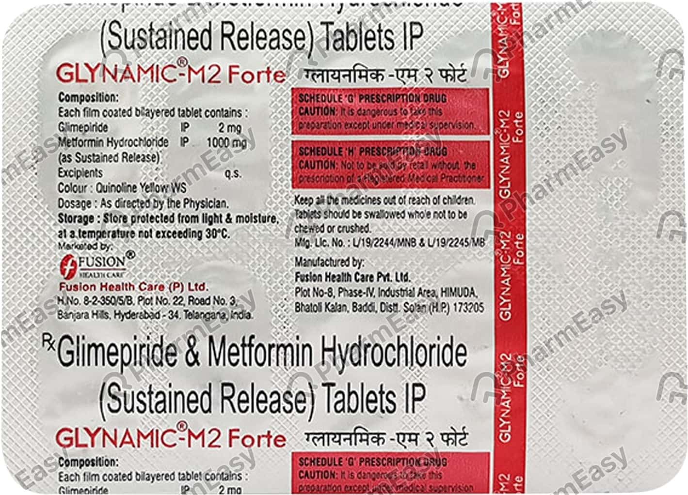 Glynamic M 2mg Forte Strip Of 10 Tablets: Uses, Side Effects, Price ...