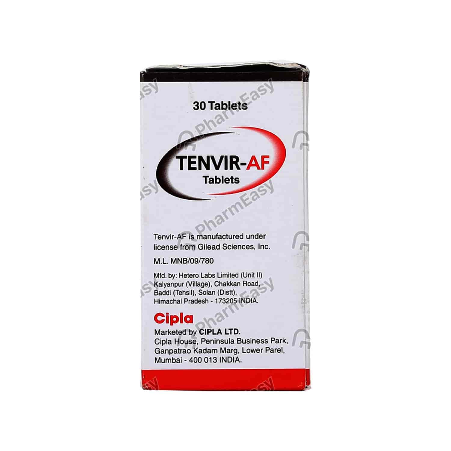 Buy Tenvir Af 25mg Tab 30'S Online at Flat 18% OFF* | PharmEasy