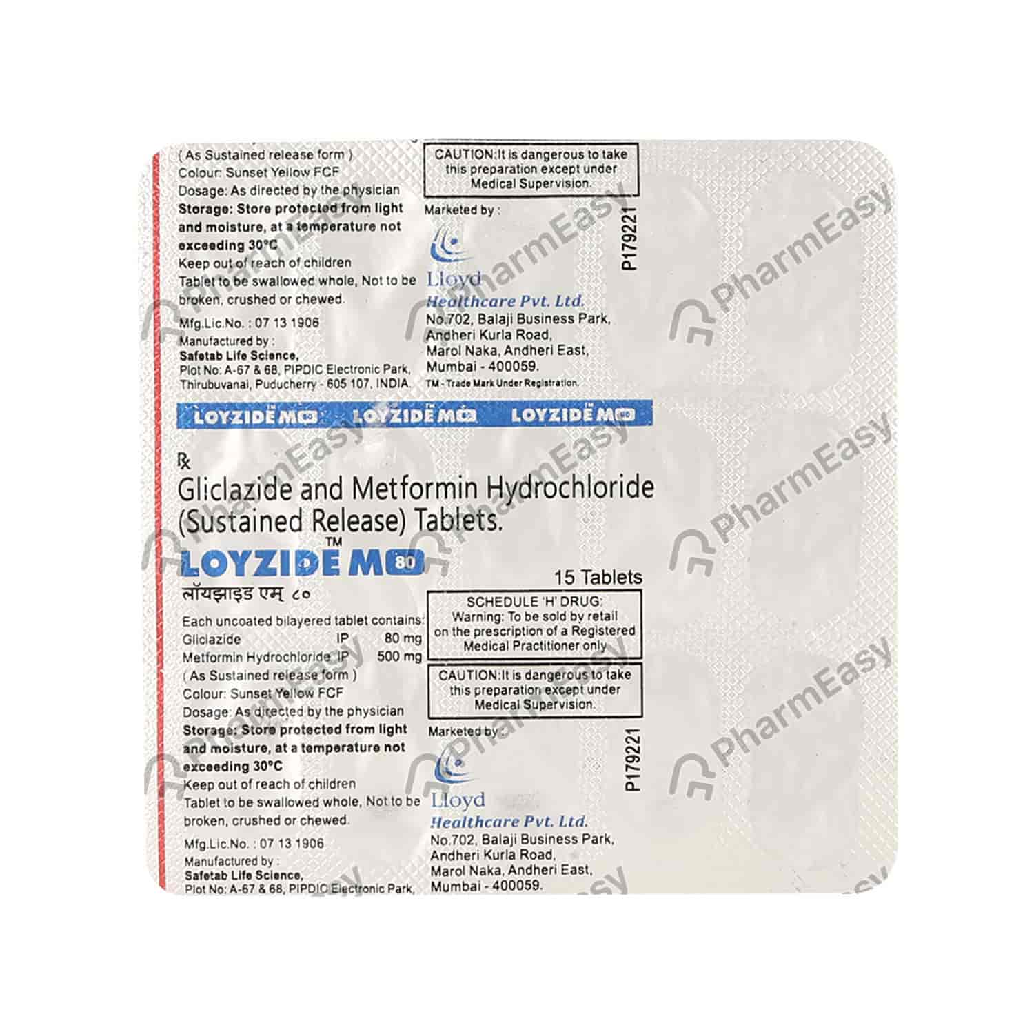Buy Loyzide M 80mg Tablet 15'S Online at Flat 18% OFF* | PharmEasy