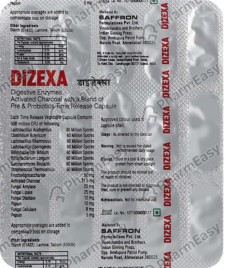 Buy Dizexa Strip Of 15 Capsules Online at Flat 15% OFF | PharmEasy