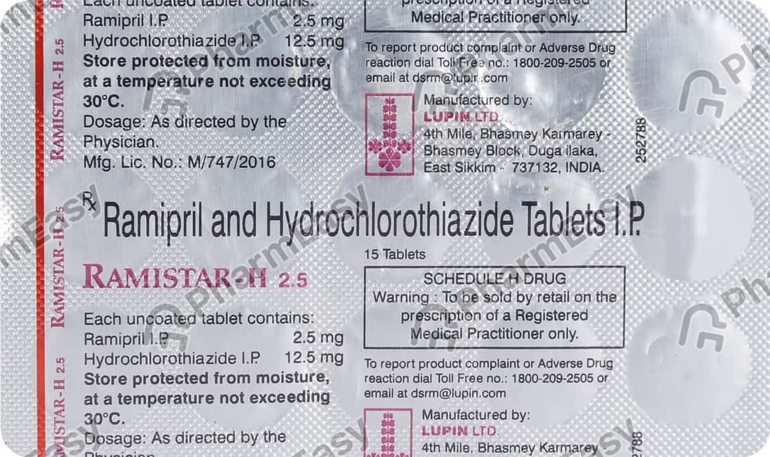 Ramistar H 2.5mg Strip Of 15 Tablets: Uses, Side Effects, Price ...