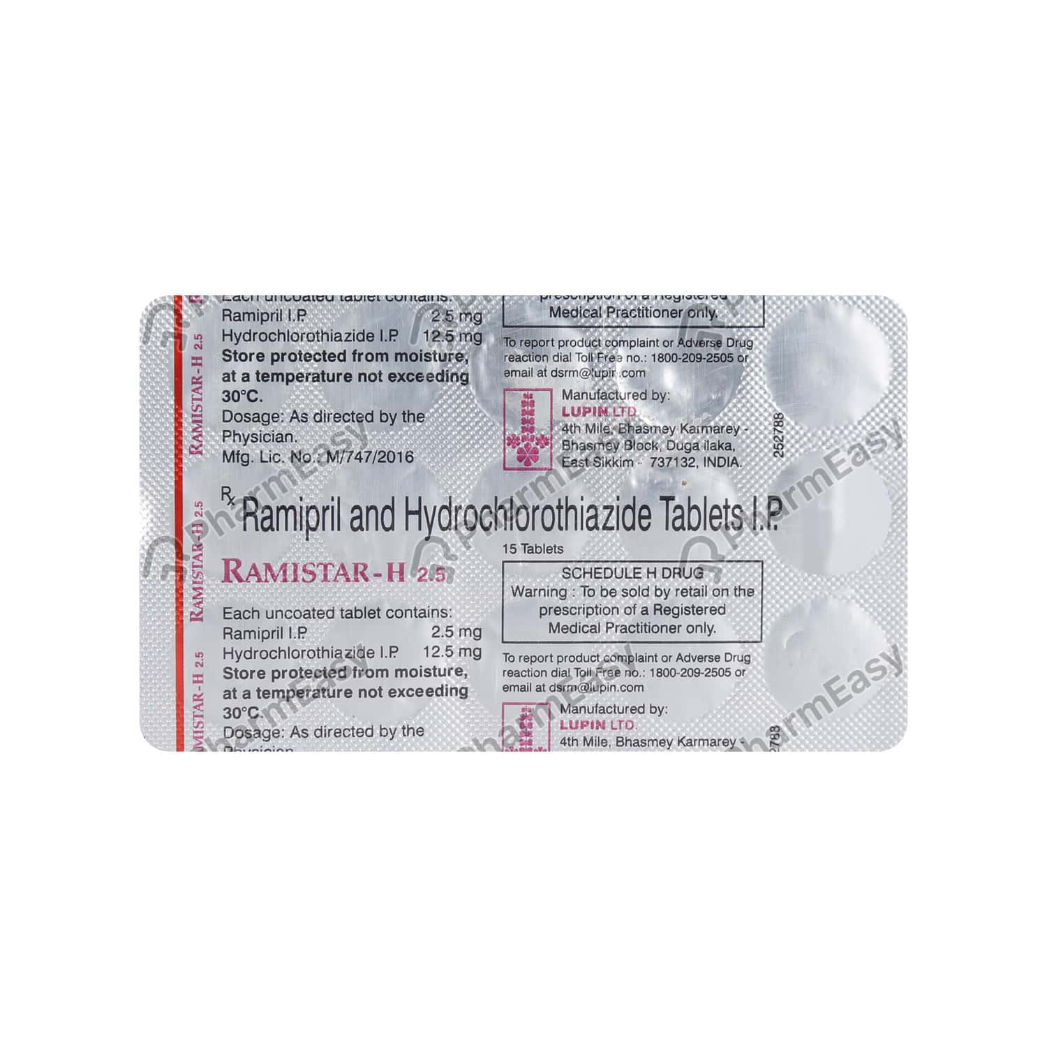 Buy Ramistar H 2.5mg Tab 15'S Online at Flat 18% OFF* | PharmEasy