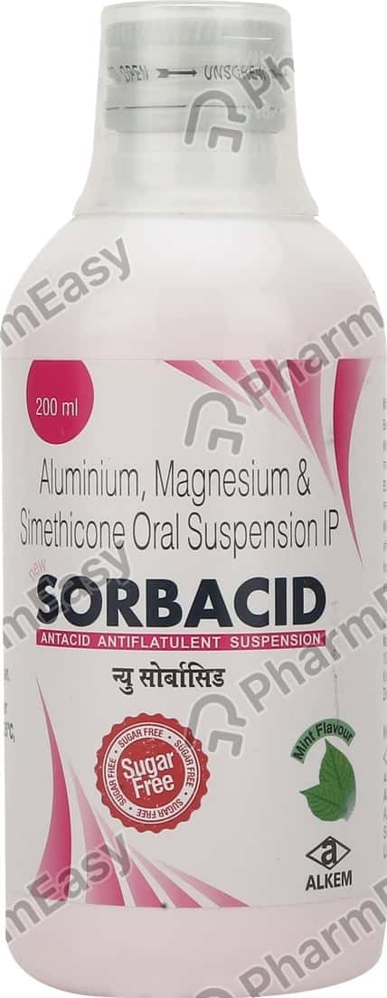 Buy New Sorbacid Mint Flavour Sugar Free Bottle Of 200ml Suspension ...