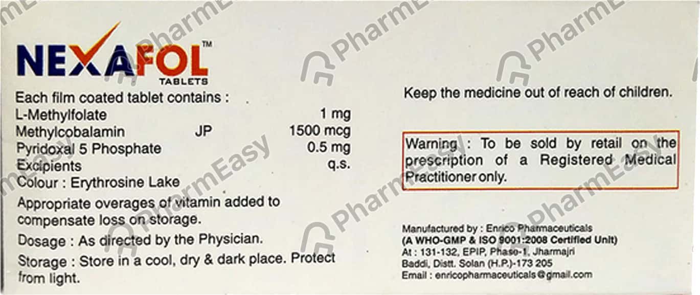 Buy Nexafol Strip Of 10 Tablets Online at Flat 15% OFF | PharmEasy