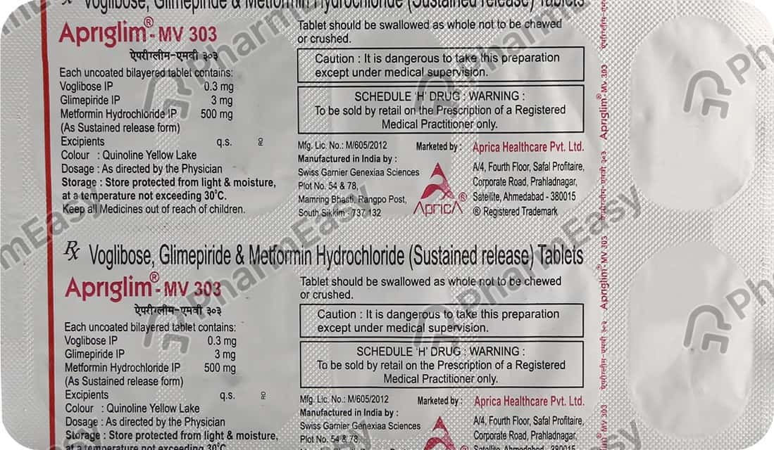 Apriglim Mv 303 Strip Of 10 Tablets: Uses, Side Effects, Price & Dosage ...