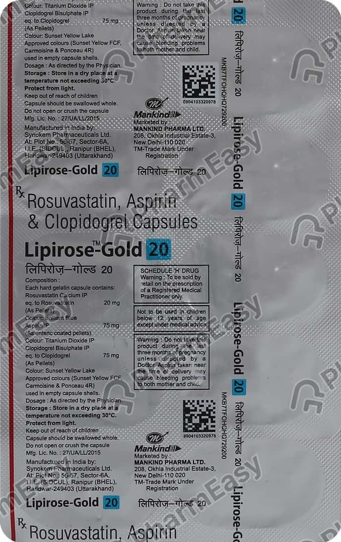 Lipirose Gold 20 Strip Of 10 Capsules: Uses, Side Effects, Price ...