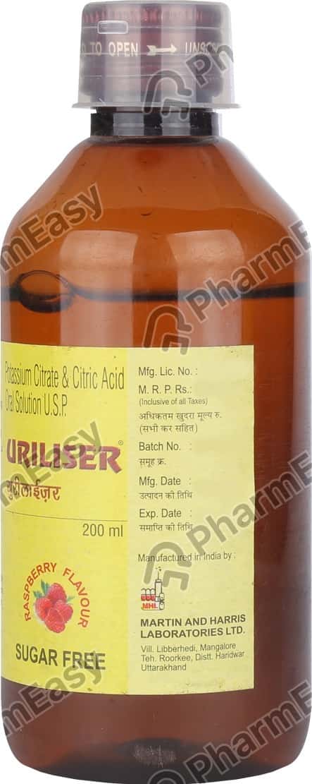 Uriliser Raspberry Flavour Sugar Free Bottle Of 200ml Oral Solution ...