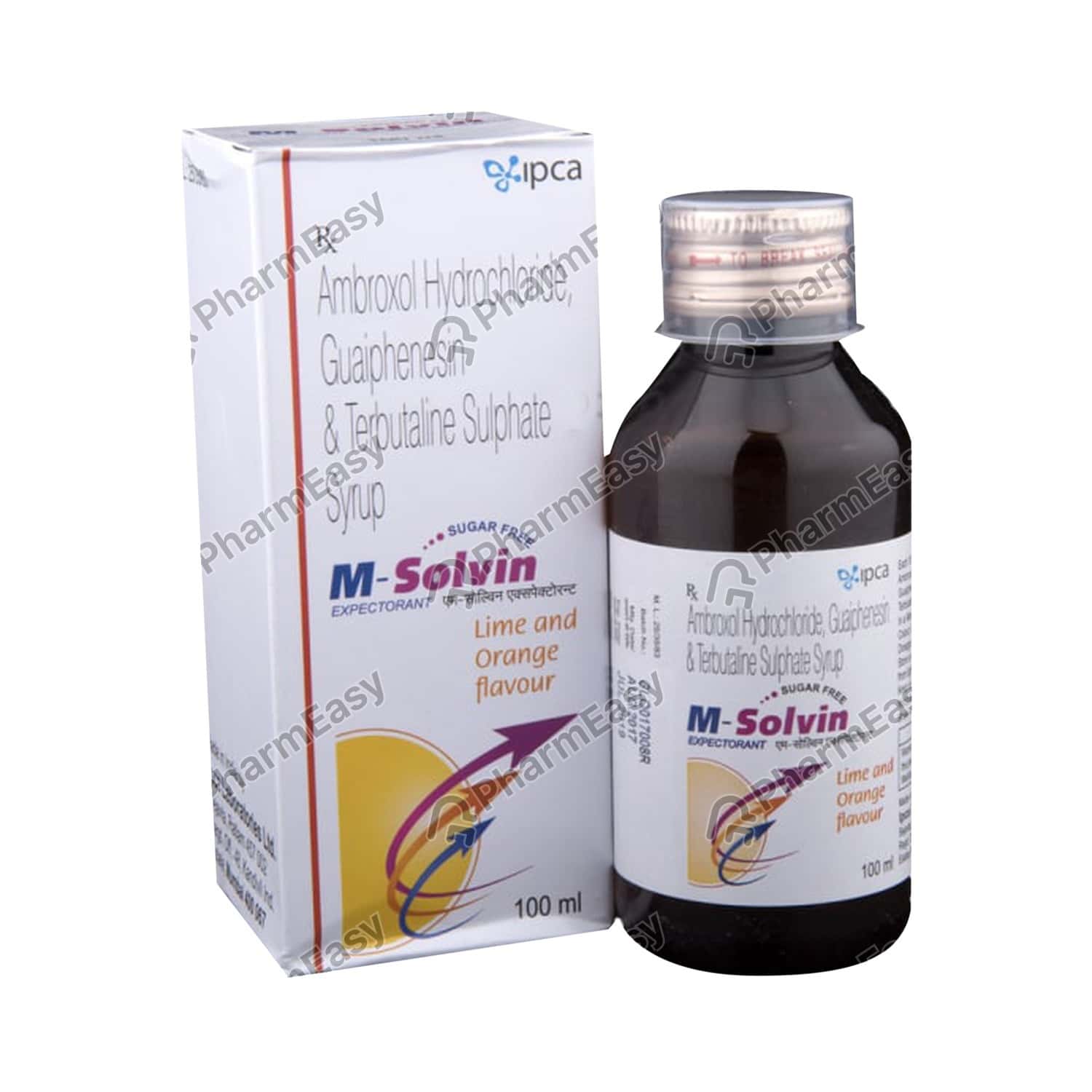 Buy M Solvin Lime Orange Flavour Sugar Free Expectorent 100ml Online at ...