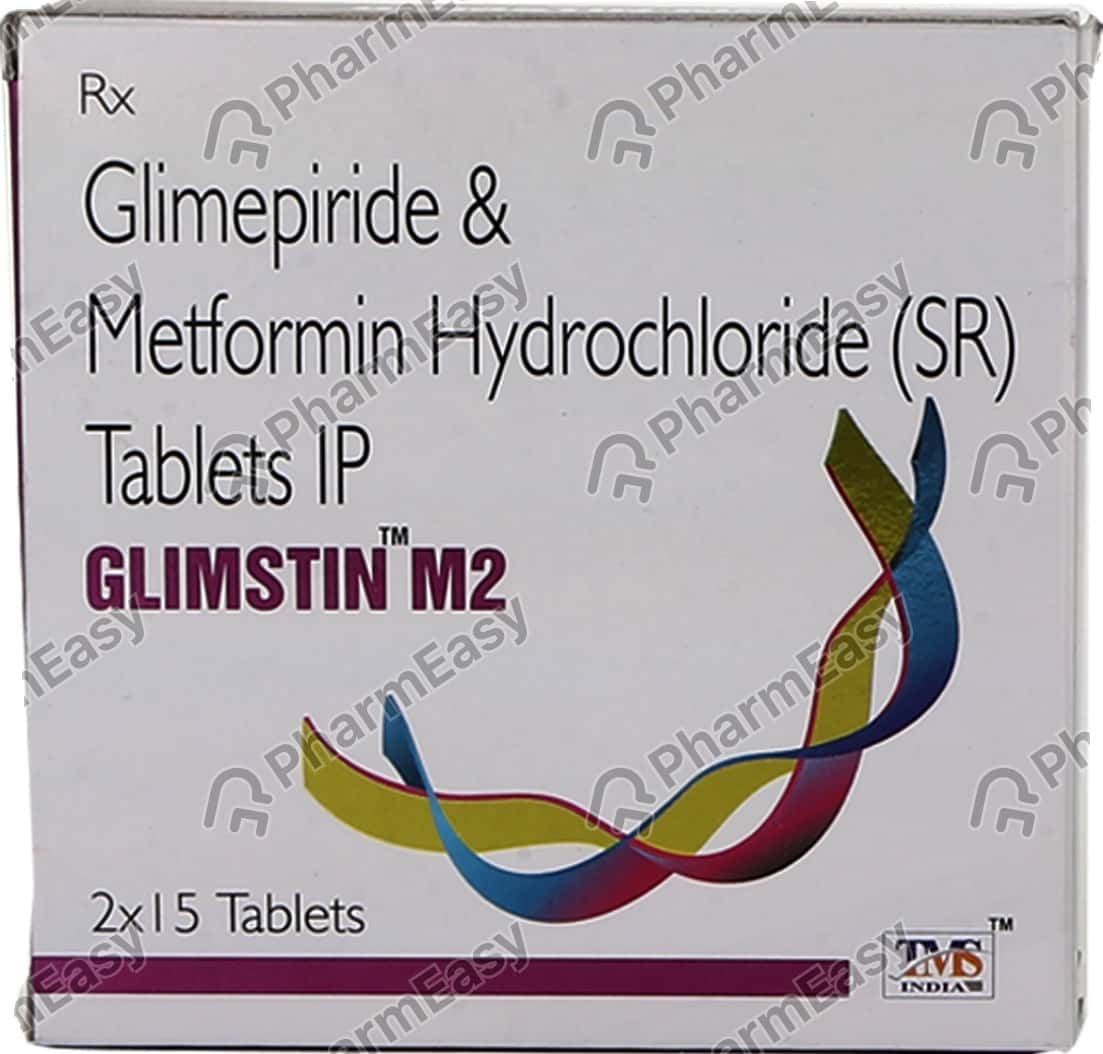 Glimstin M 2 Strip Of 15 Tablets: Uses, Side Effects, Price & Dosage ...